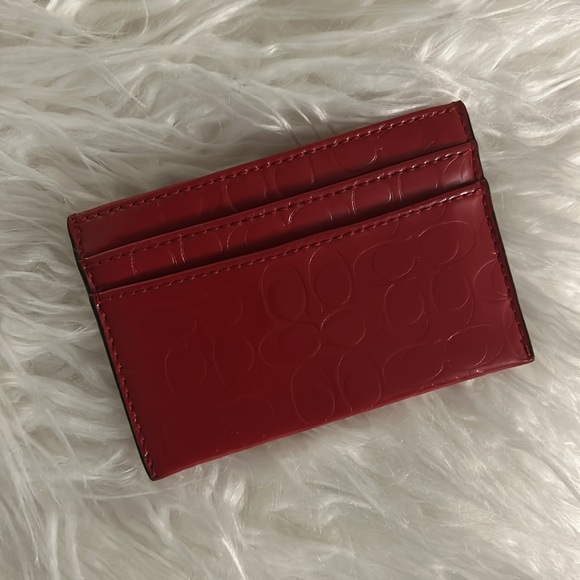 Coach | Bags | Coach Red Embossed Patent Leather Card Holder | Poshmark